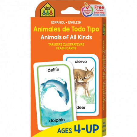 Bilingual Flash Cards: Animals of all Kinds EDM799804, 9781589479890